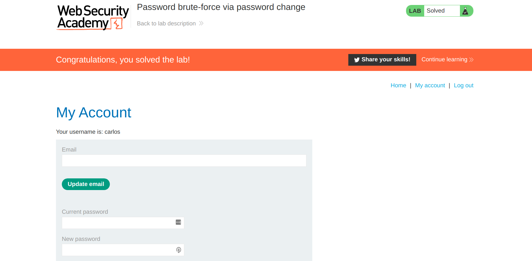 ZAP – PortSwigger Labs: Password Brute-force via Password Change with ZAP ZAP – PortSwigger Labs: Password Brute-force via Password Change with ZAP